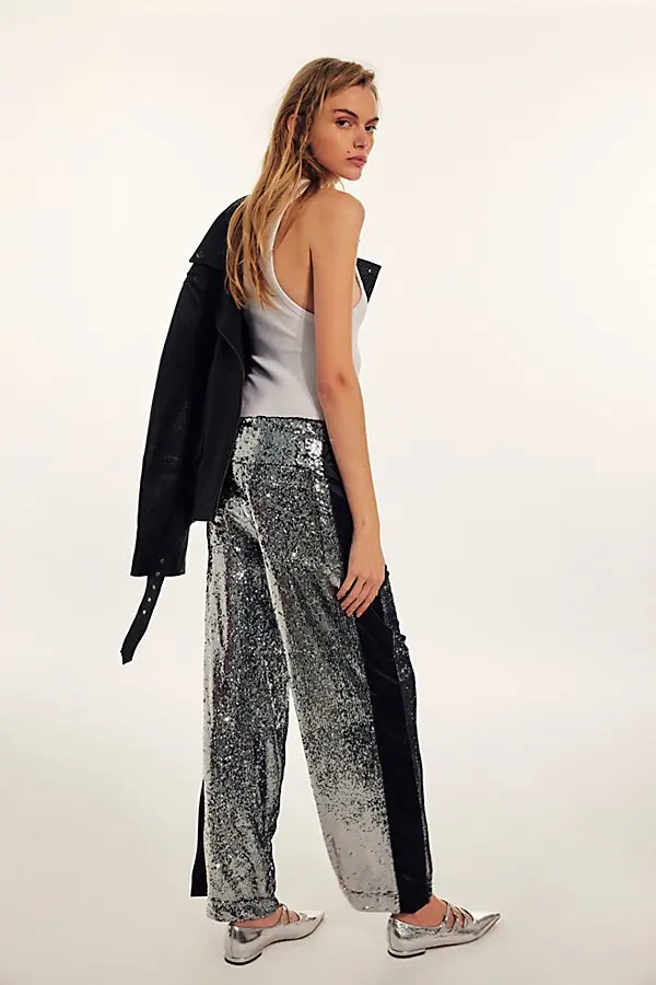 Free People Low Lights Sequin Pants
