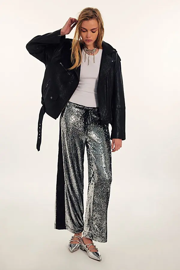 Free People Low Lights Sequin Pants