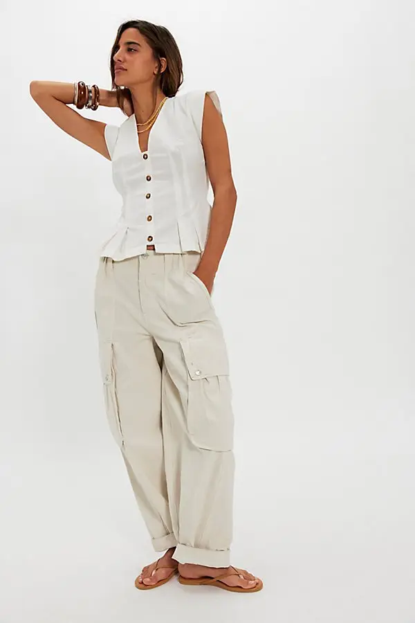 Free People Dylan Vest Jacket - Ivory