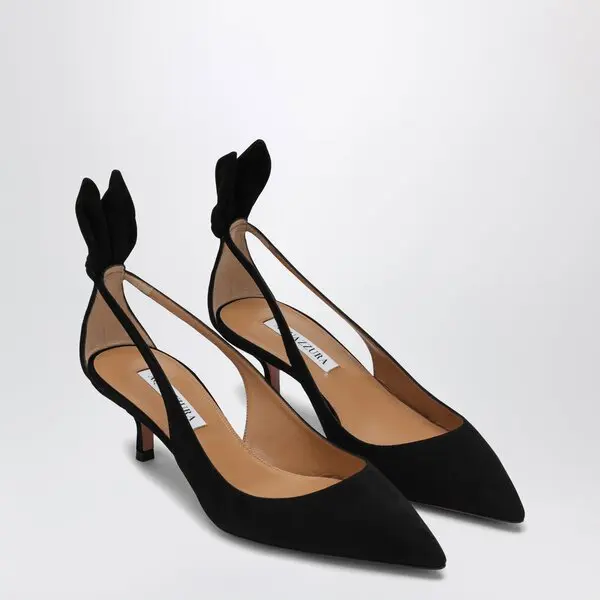 AQUAZZURA Suede Deneuve Pumps - Black