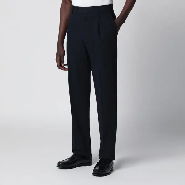 PT TORINO Cotton Trousers With Pleats And Logo Detail