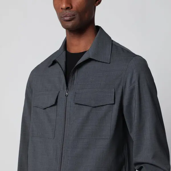 SANTANIELLO Wool-blend Zip-up Jacket