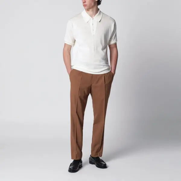 SANTANIELLO Wool Blend Trousers - Orange