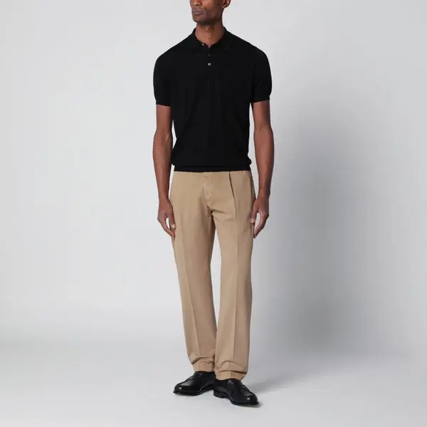 SANTANIELLO Cotton Trousers - Beige