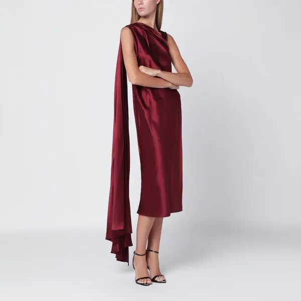 Max Mara Raspberry Cape Detail Midi Dress