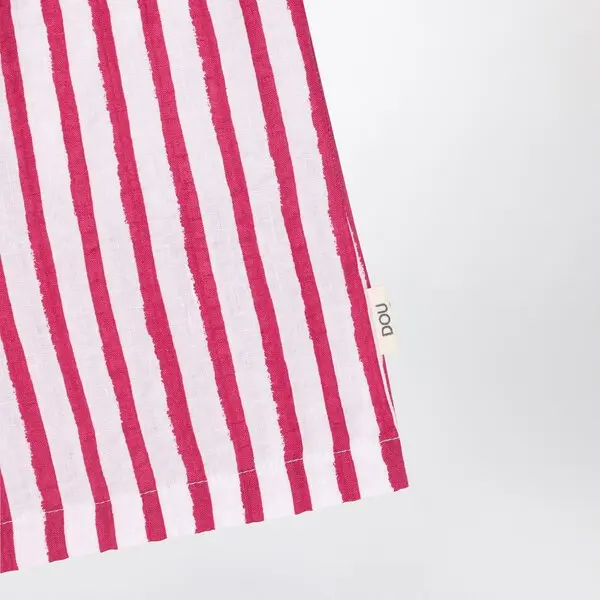 DOUUOD Linen Bermuda Shorts With Vertical Stripes