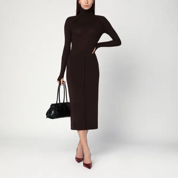 Victoria Beckham Midi Skirt In Wool Blend