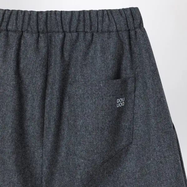 DOUUOD Wide Leg Wool Blend Trousers
