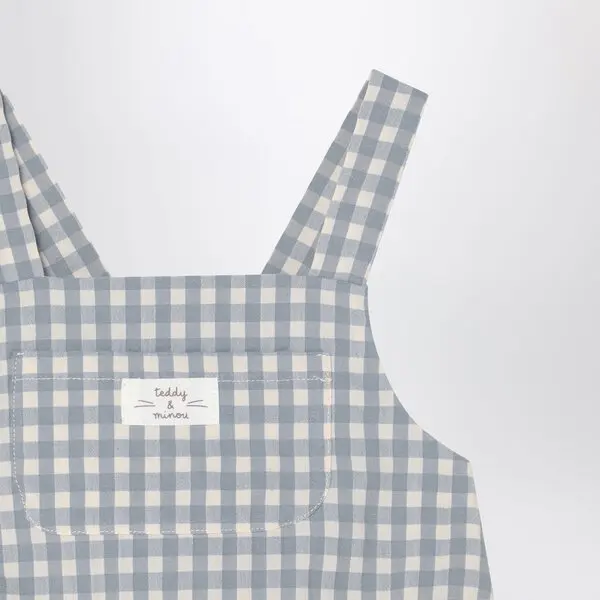 TEDDY & MINOU Checked Cotton Overalls And T-shirt Set