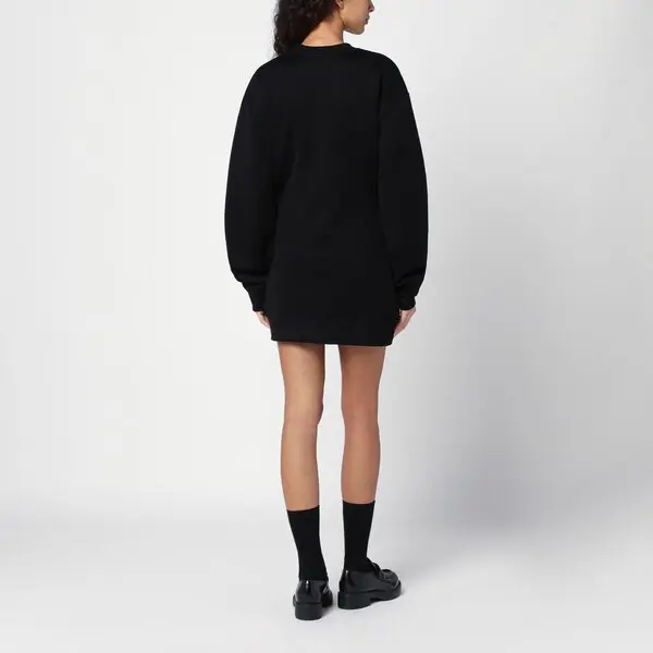 Prada Short Plush Dress With Logo