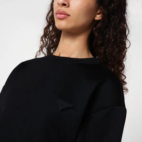 Prada Short Plush Dress With Logo