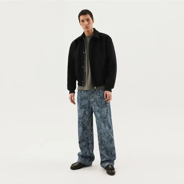 1989 STUDIO Marble Mastiff Wide Leg Denim Trousers - Light Blue
