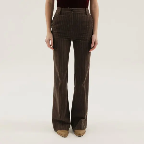 1989 STUDIO Pinstriped Flared Cotton Trousers