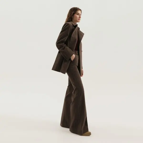 1989 STUDIO Pinstriped Flared Cotton Trousers