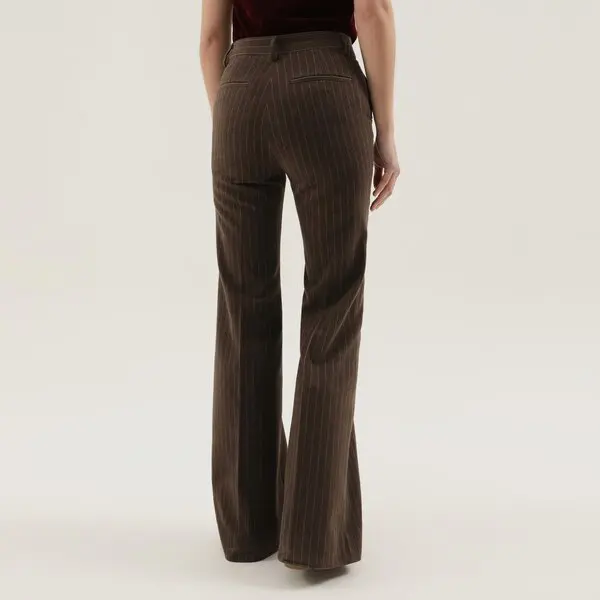 1989 STUDIO Pinstriped Flared Cotton Trousers