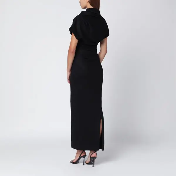 ENTIRE STUDIOS Wool Midi Dress With Asymmetric Drape