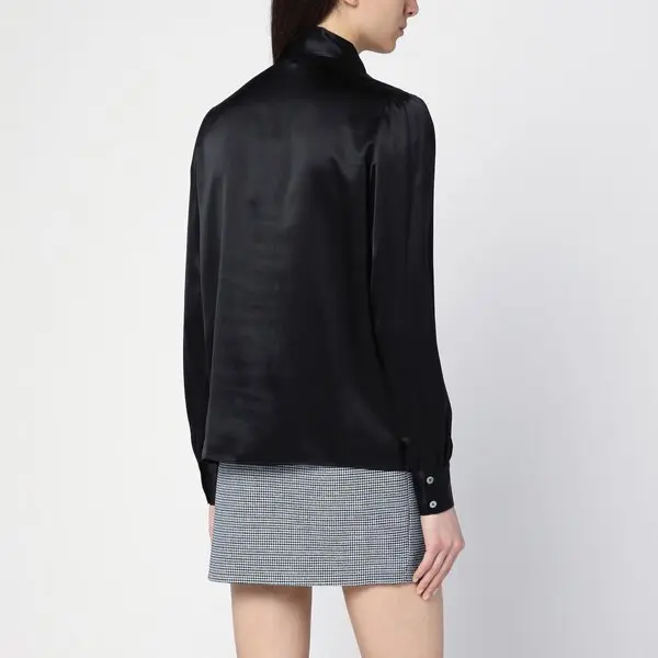 Alessandra Rich Silk Shirt With Bow Detail