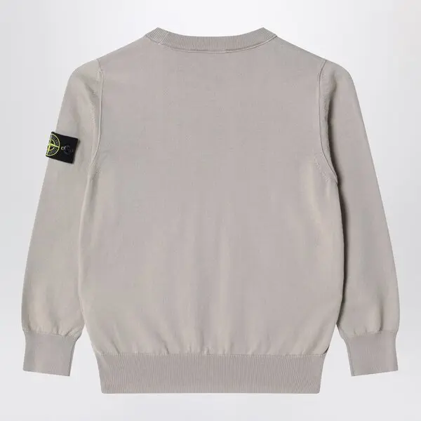 Stone Island Cotton Crewneck Sweater With Compass Logo Patch - Grey
