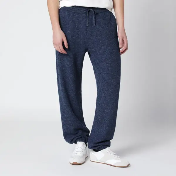 Loro Piana Mélange Wool-blend Trousers - Blue