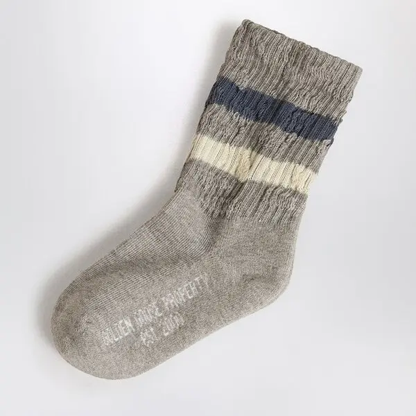 GOLDEN GOOSE Cotton Blend Crew Socks With Contrasting Stripes - Grey