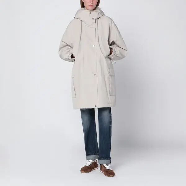 Max Mara Light Beige Cotton Blend Parka