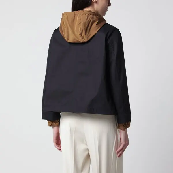 Herno Reversible Jacket In Cotton Gabardine - Blue