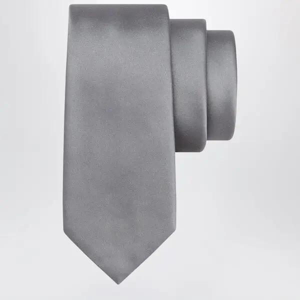 FERRAGAMO Silk Neck Tie - Grey