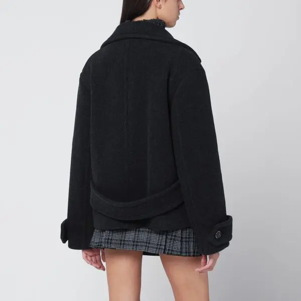 DURAZZI MILANO Dark Mélange Wool Coat - Grey