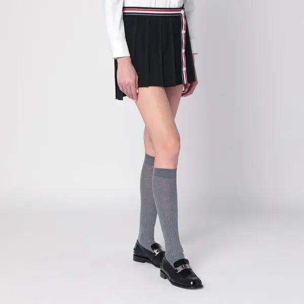 Thom Browne Ruffled Mini Skirt In Wool Blend