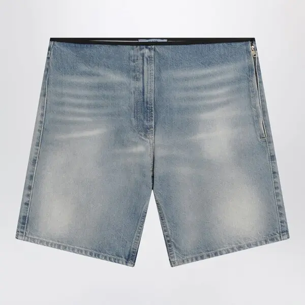 Prada Washed Effect Denim Shorts