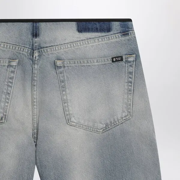 Prada Washed Effect Denim Shorts