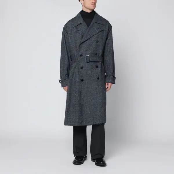 Dolce & Gabbana Grey Wool Double-breasted Coat