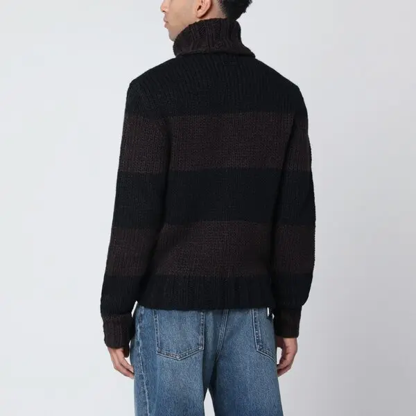 Dolce & Gabbana Striped Wool-blend Turtleneck Sweater