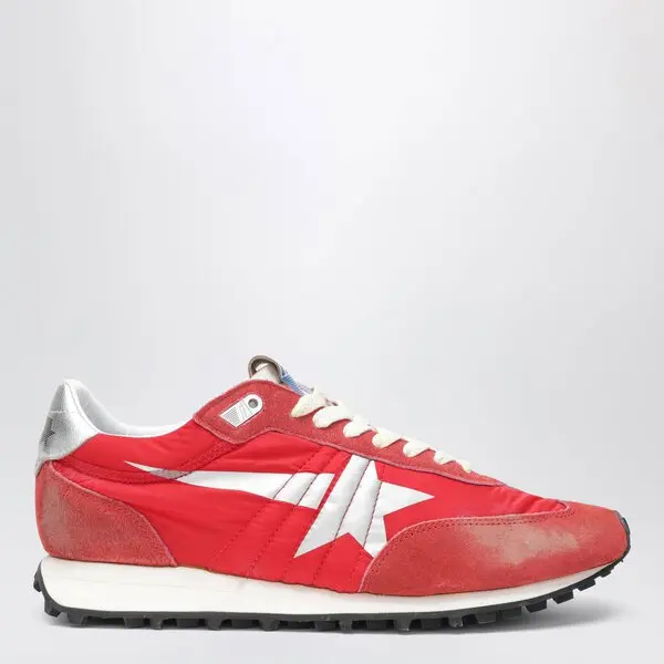 GOLDEN GOOSE Marathon Nylon And Suede Sneakers - Red