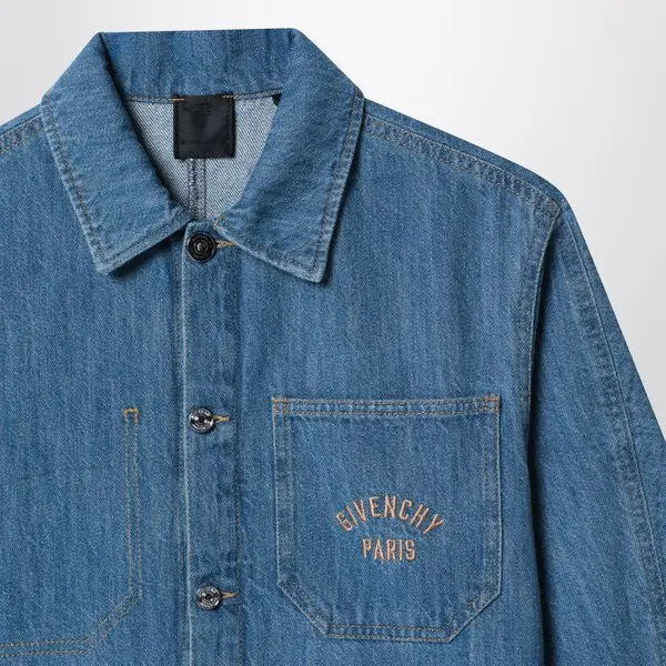 Givenchy Embroidered Logo Denim Shirt