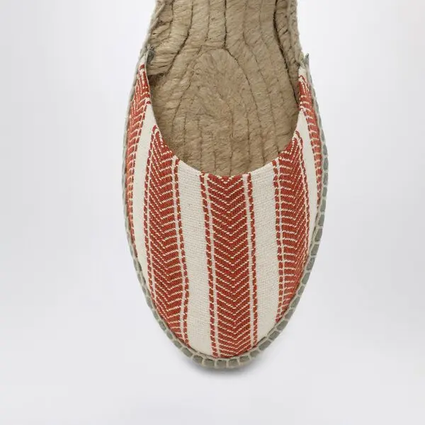 Manebí Striped Espadrille Flats With Ankle Tie Fastening