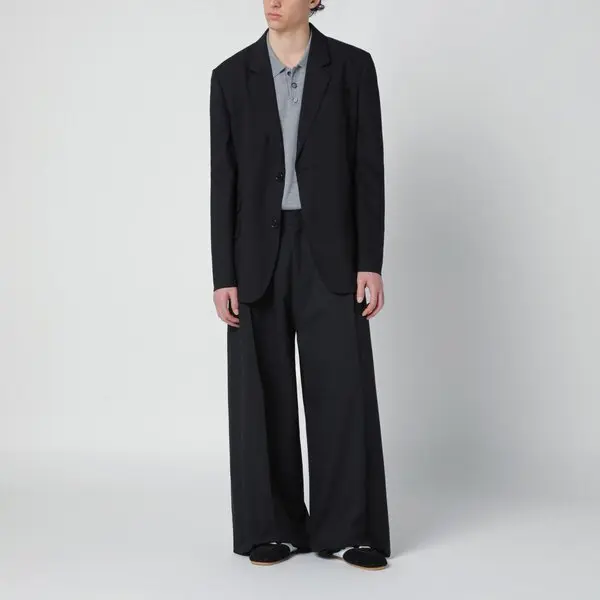 AMI Paris Single-breasted Wool Jacket - Black