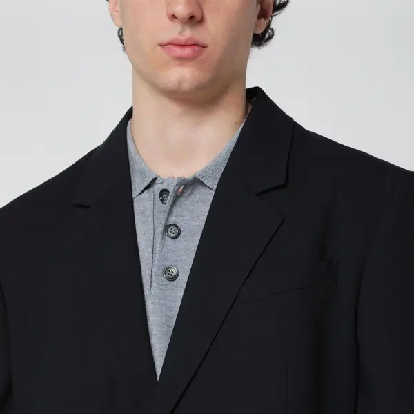 AMI Paris Single-breasted Wool Jacket - Black