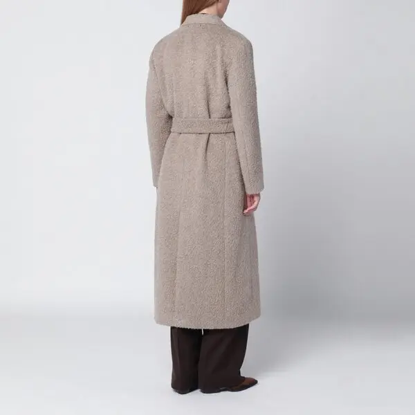 GOLDEN GOOSE Belted Wool-blend Coat - Grey