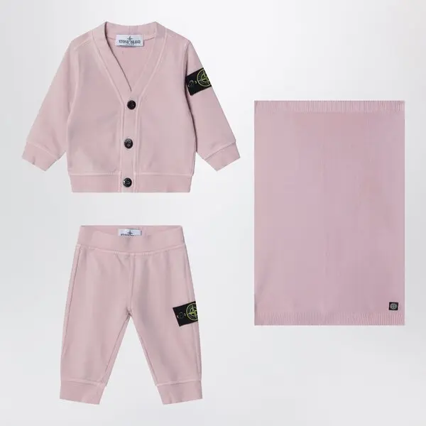 Stone Island Two-piece Set With Blanket - Pink