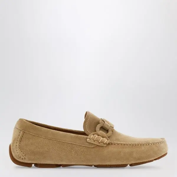 FERRAGAMO Gancini Driver Loafer In Suede Calfskin