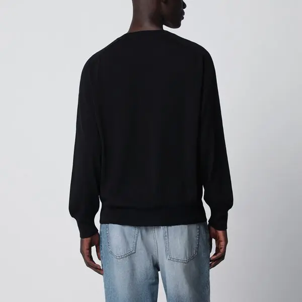 AMI Paris De Coeur Merino Wool Sweater - Black