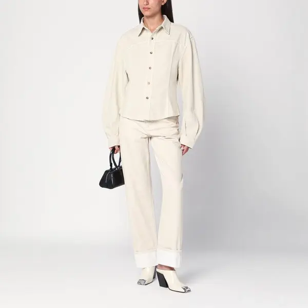 HAIKURE Ecru Denim Fitted Shirt
