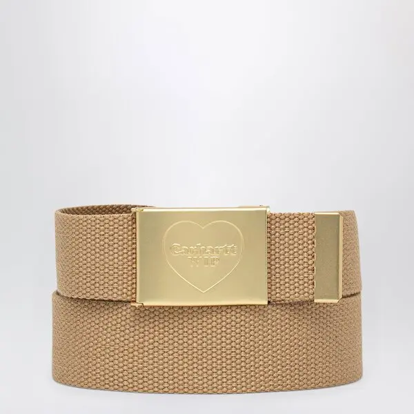 Carhartt Work In Progress Belt With Heart Clip Buckle - Beige