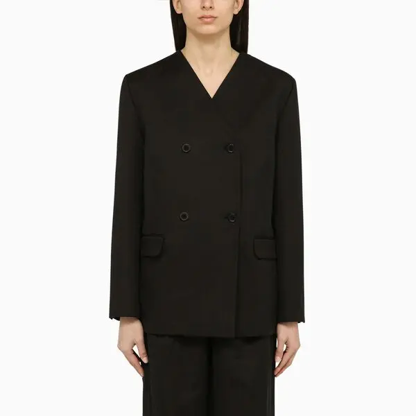 Loulou De Saison Cotton Linen Double-breasted Jacket