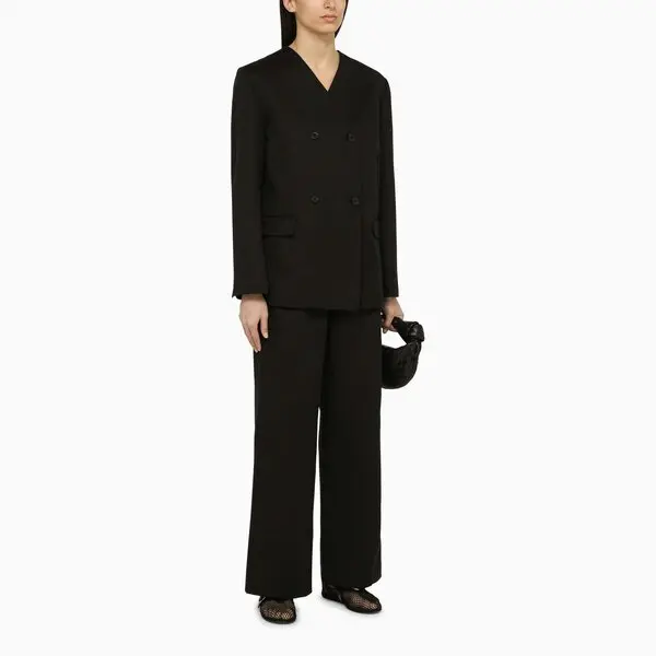Loulou De Saison Cotton Linen Double-breasted Jacket