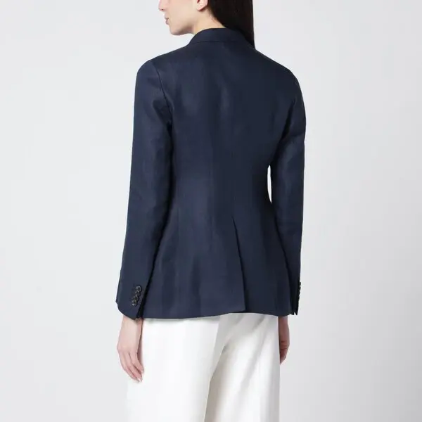 Tagliatore Navy Double-breasted Linen Jacket