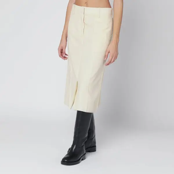 JIL SANDER Wool Midi Skirt With Welt Pockets And Slits