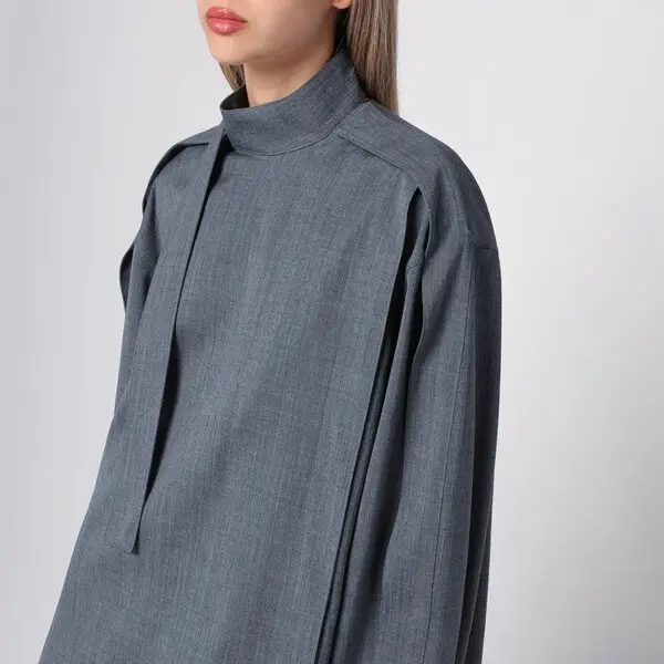 JIL SANDER Wool Shirt With Scarf Detail