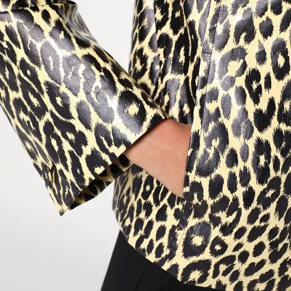 JIL SANDER Leopard Print Coated Fabric Jacket